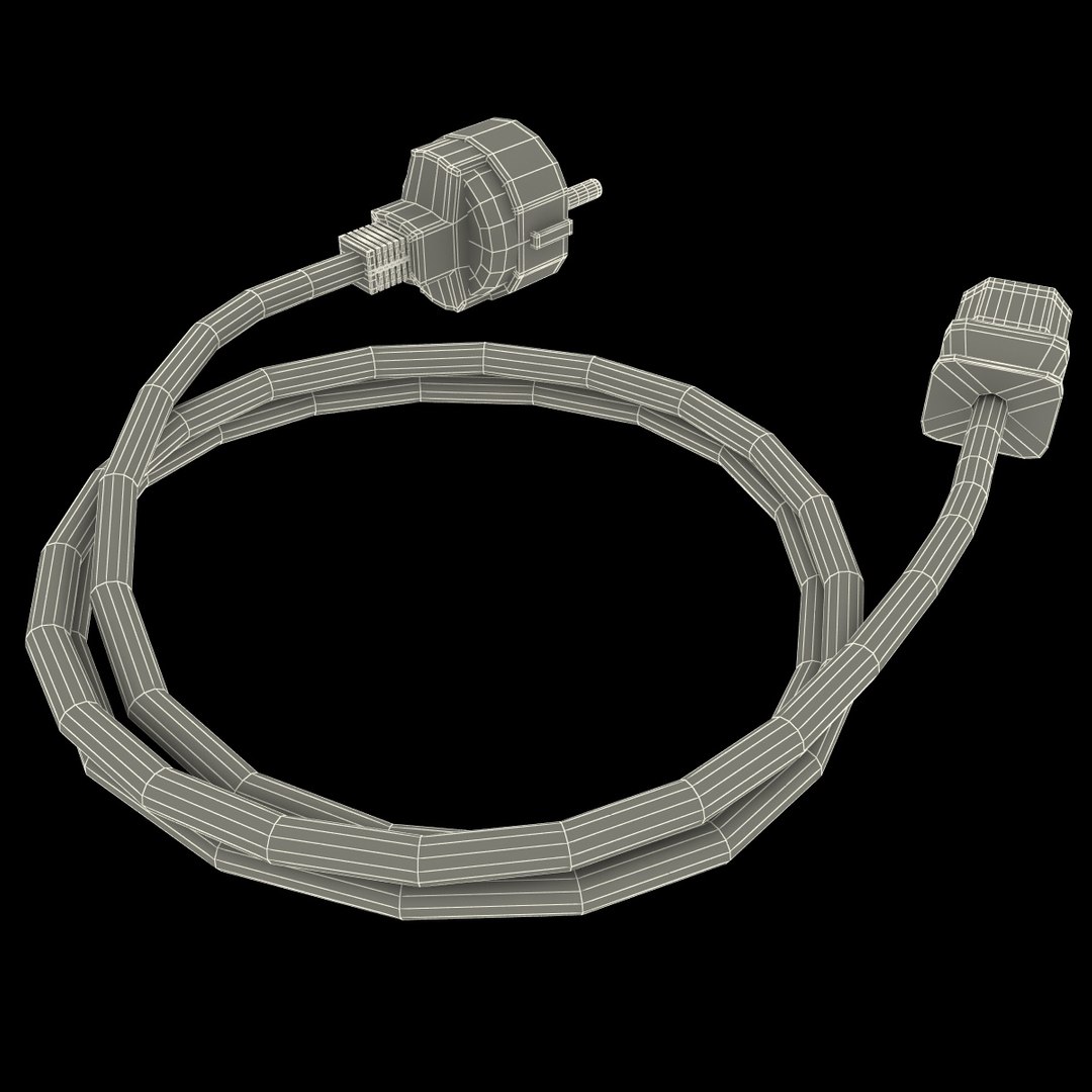 3d model pc power cable