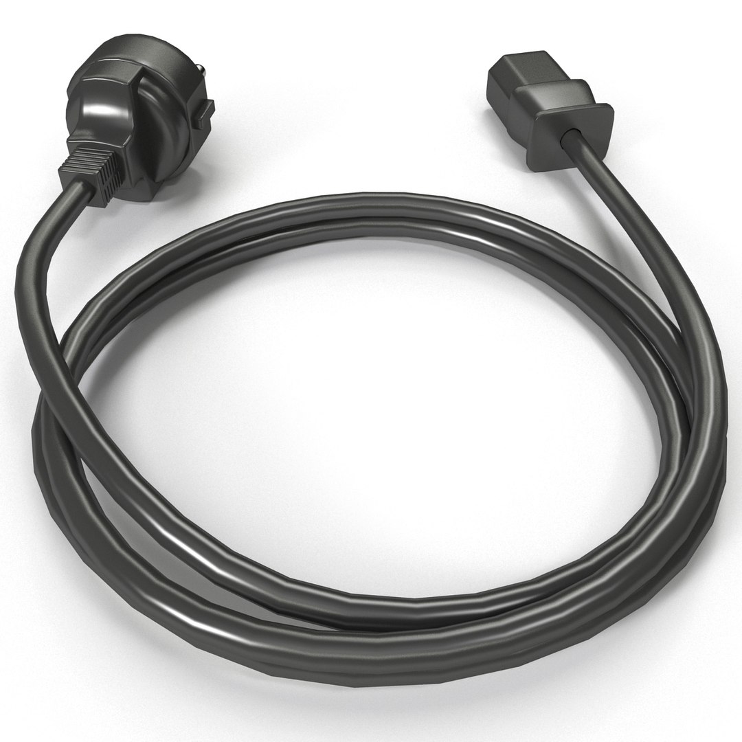 3d Model Pc Power Cable