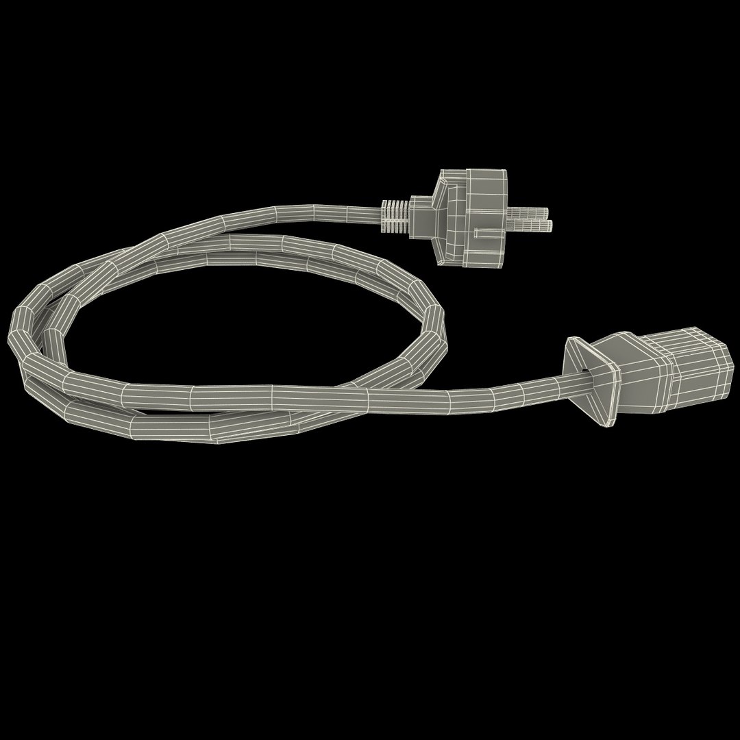 3d model pc power cable
