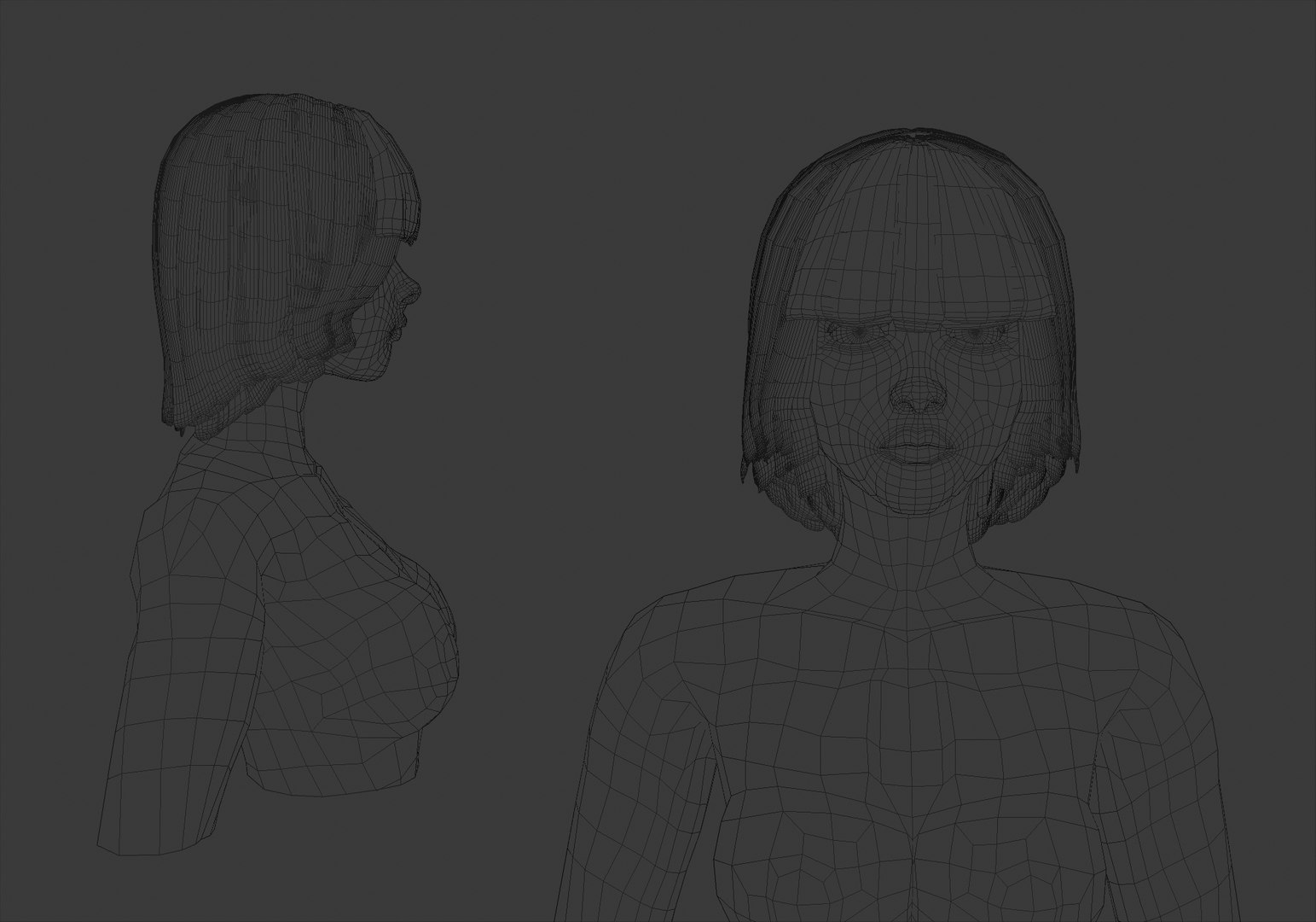 Middle Long Hairstyle 3D - TurboSquid 1960252