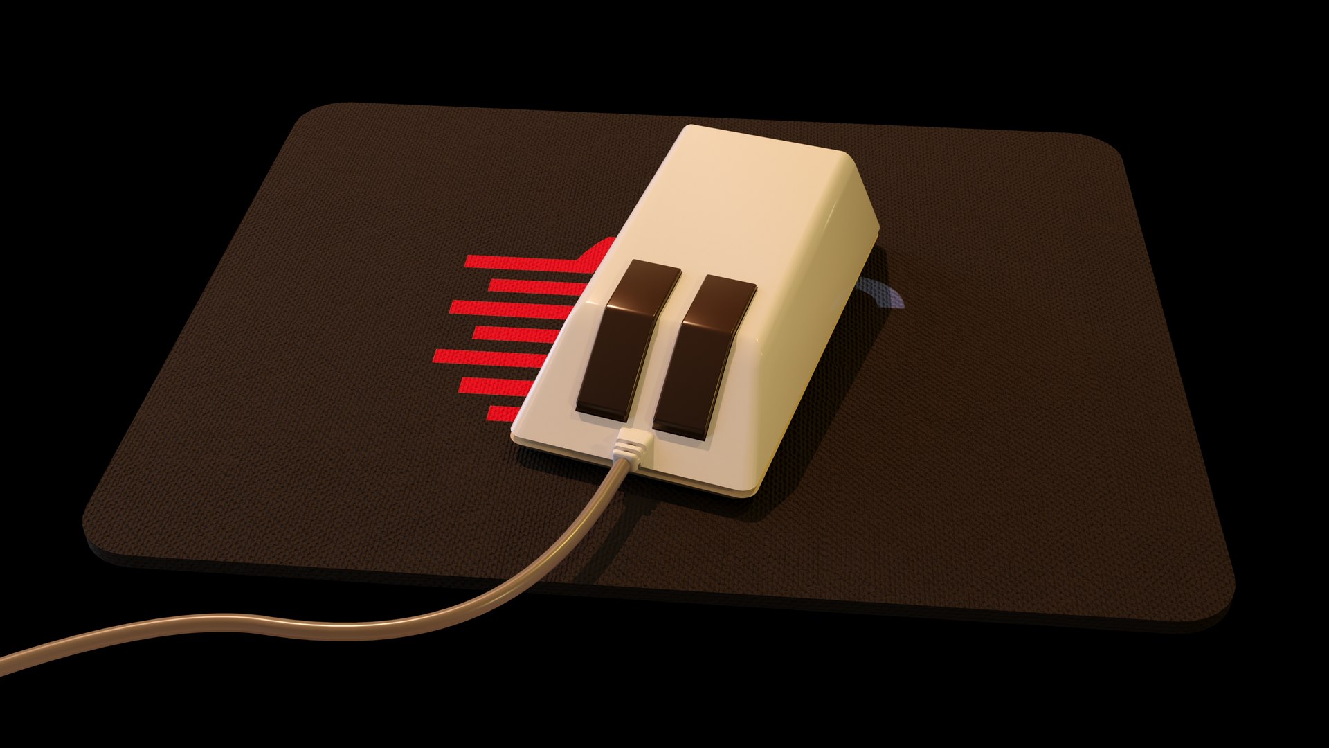 3D Model Vintage Old Pc Mouse - TurboSquid 1541458