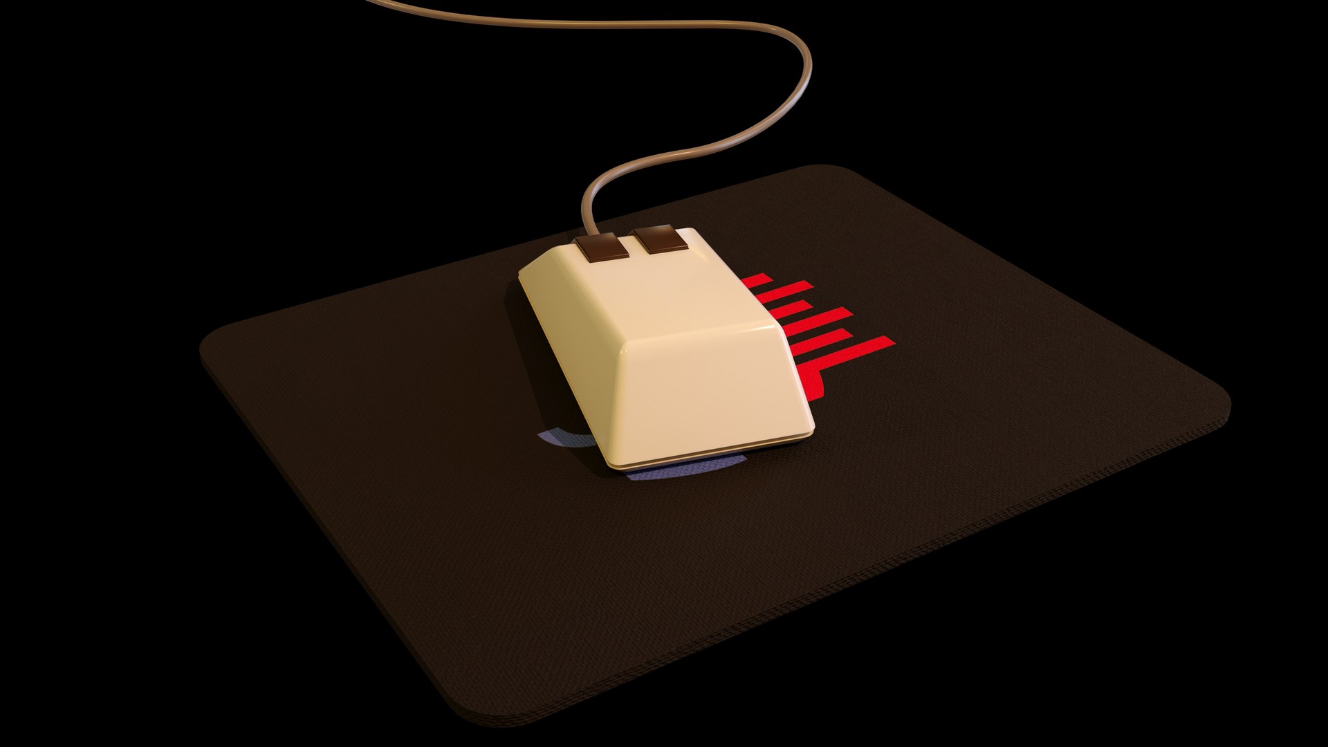 3D Model Vintage Old Pc Mouse - TurboSquid 1541458