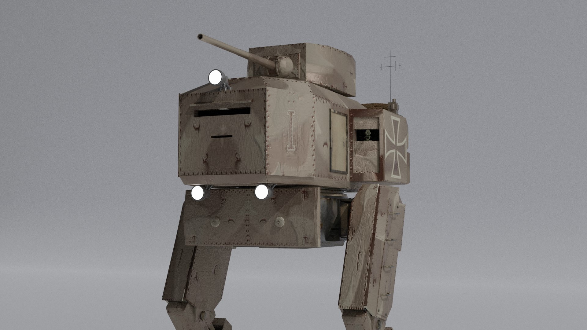 3D Model Panzer Mech Walker With RIG And LOWPOLY Desert Camo ...