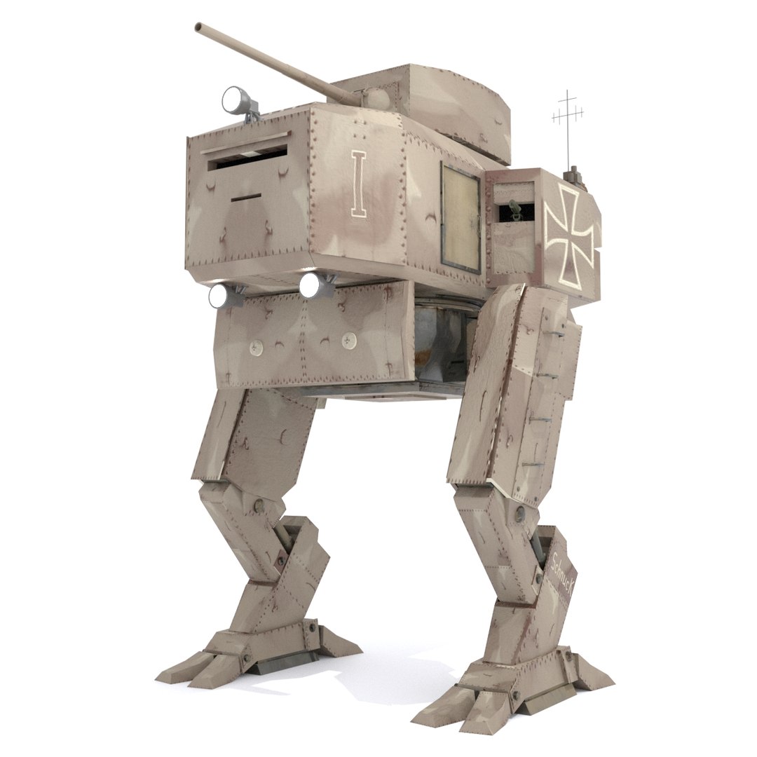 3D Model Panzer Mech Walker With RIG And LOWPOLY Desert Camo ...