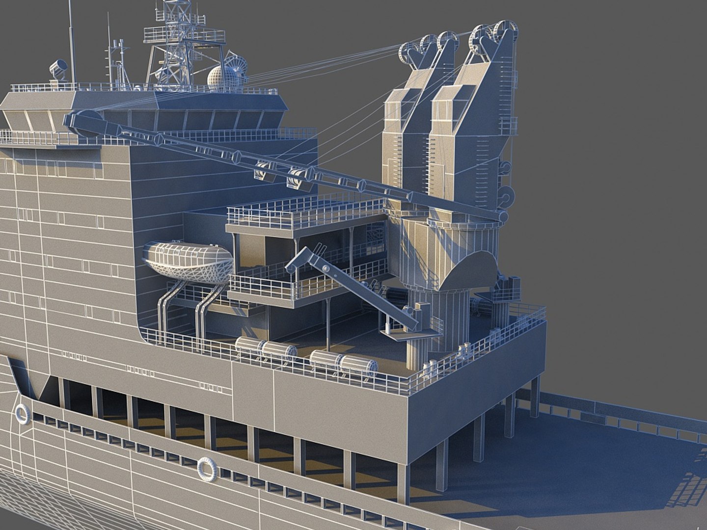 3D scientific research ship 4 model - TurboSquid 1594751