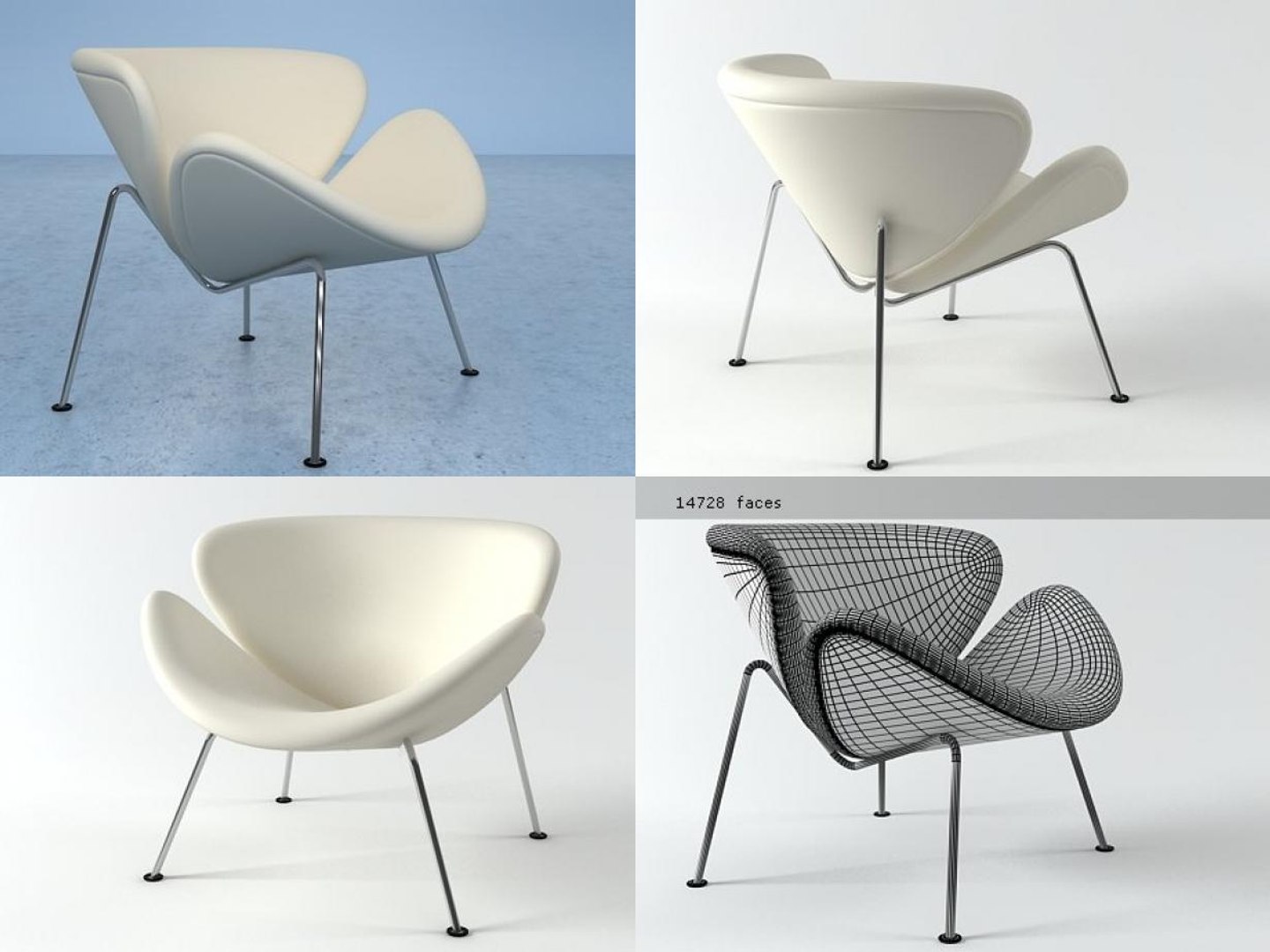 Orange Slice Chair 3D Model - TurboSquid 1184556