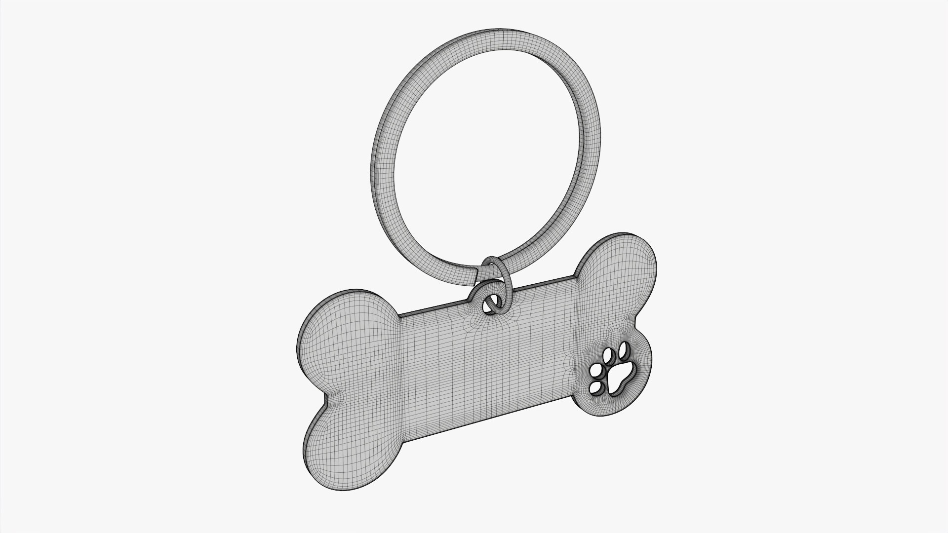 3D Model Collar Pet ID Tag Steel White - TurboSquid 1876991