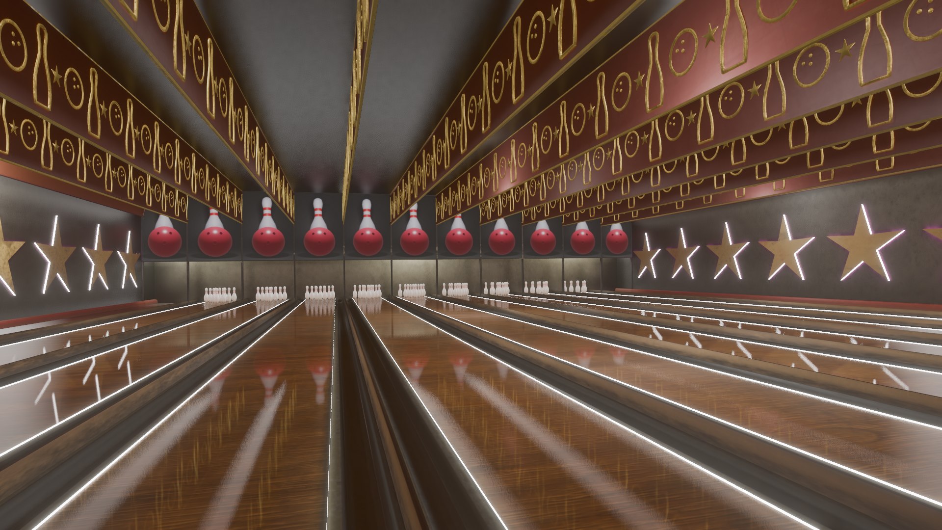 3D VR Bowling Alley - TurboSquid 2153077