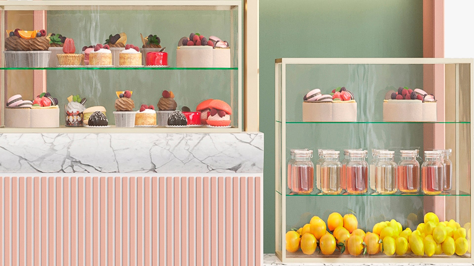 Modern Coffee Point With Sweets Model - TurboSquid 2021358