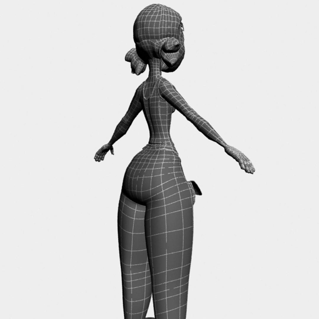3d model of woman girl female