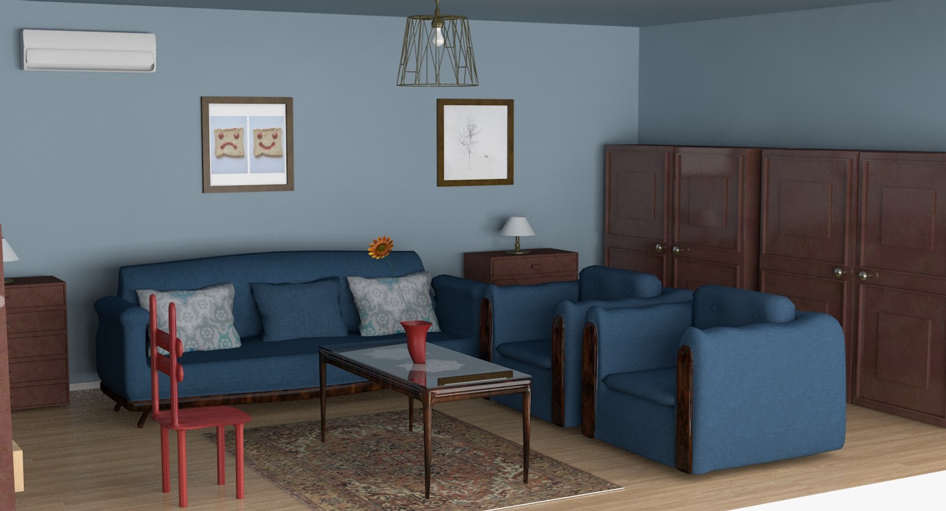 Simple Room Interior Model - TurboSquid 1311248