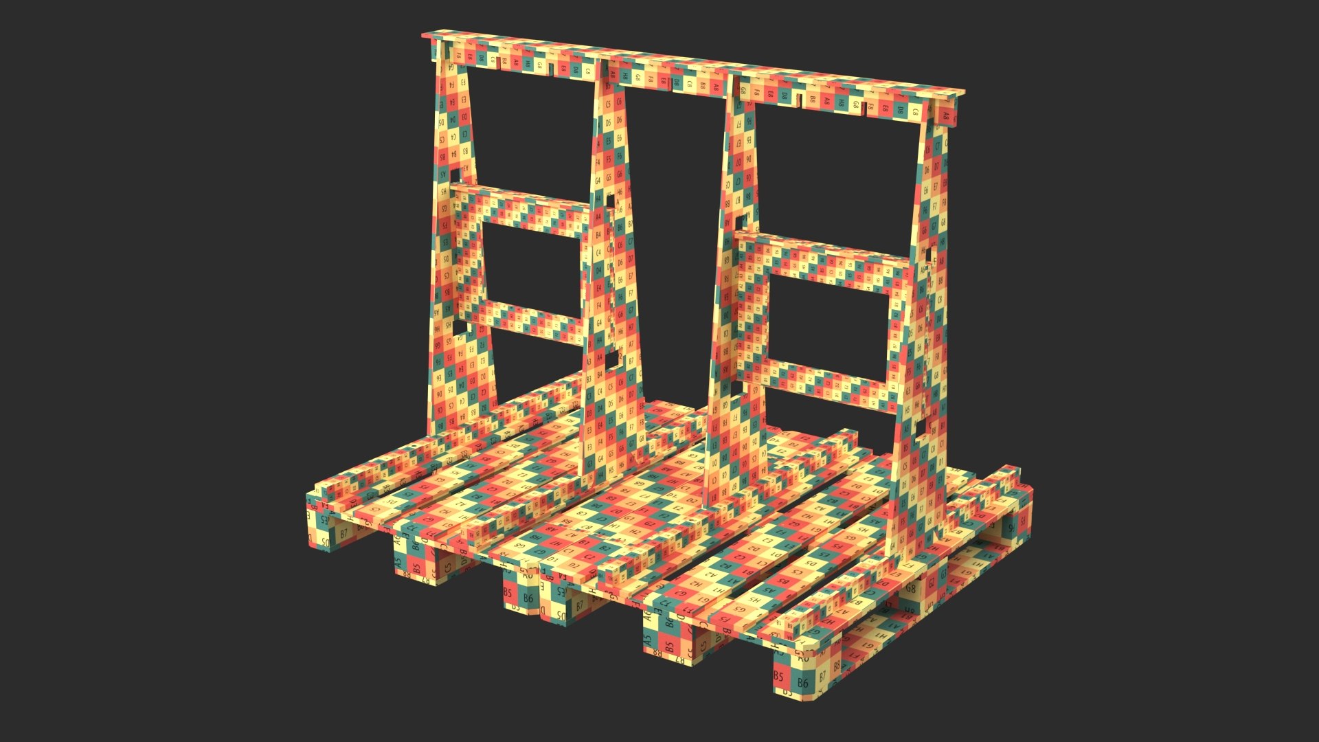 Double A-Frame Pallet 3D Model - TurboSquid 2038869