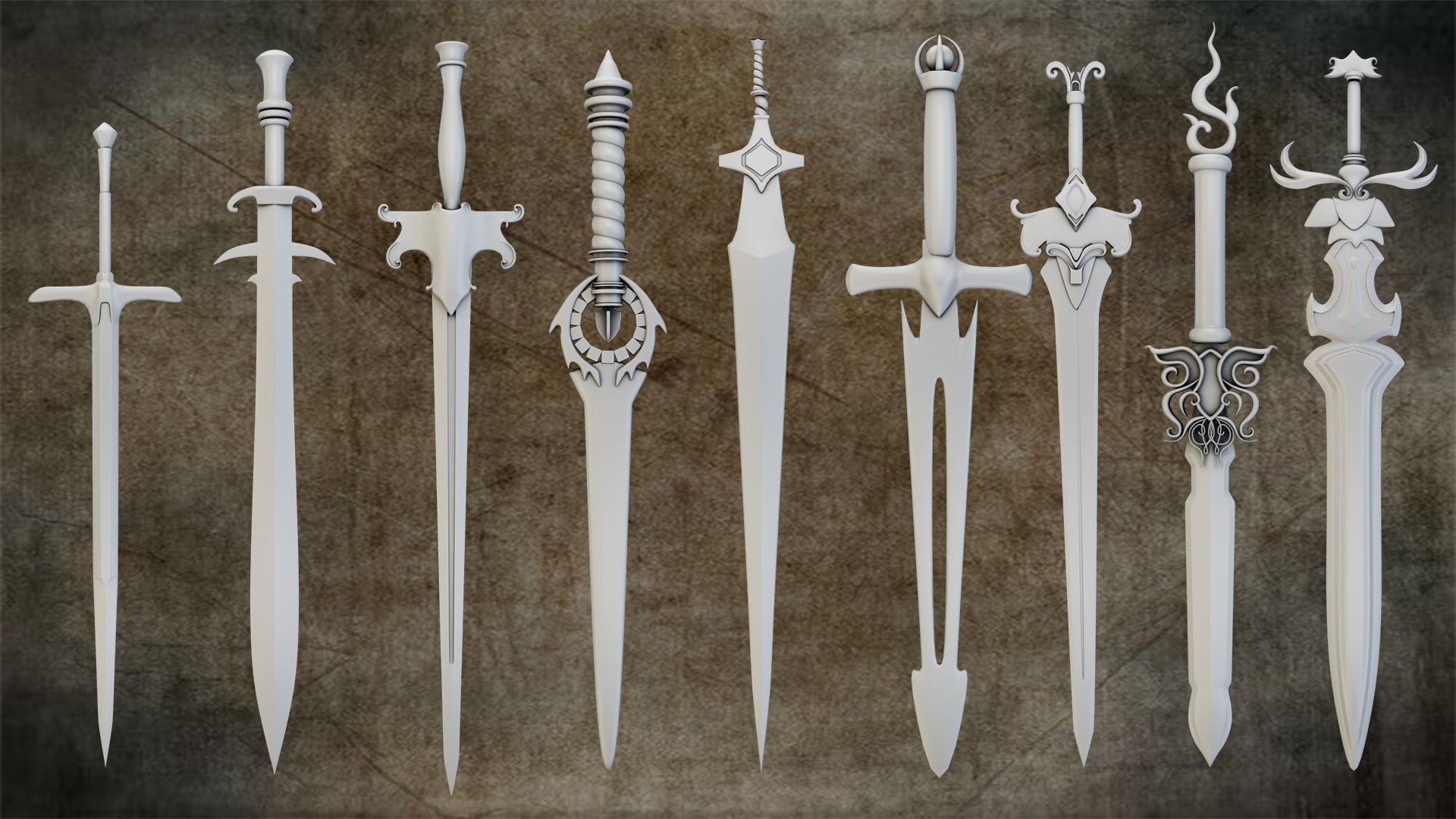 100 Medieval Swords Collection Base Mesh 3D Model - TurboSquid 2361945