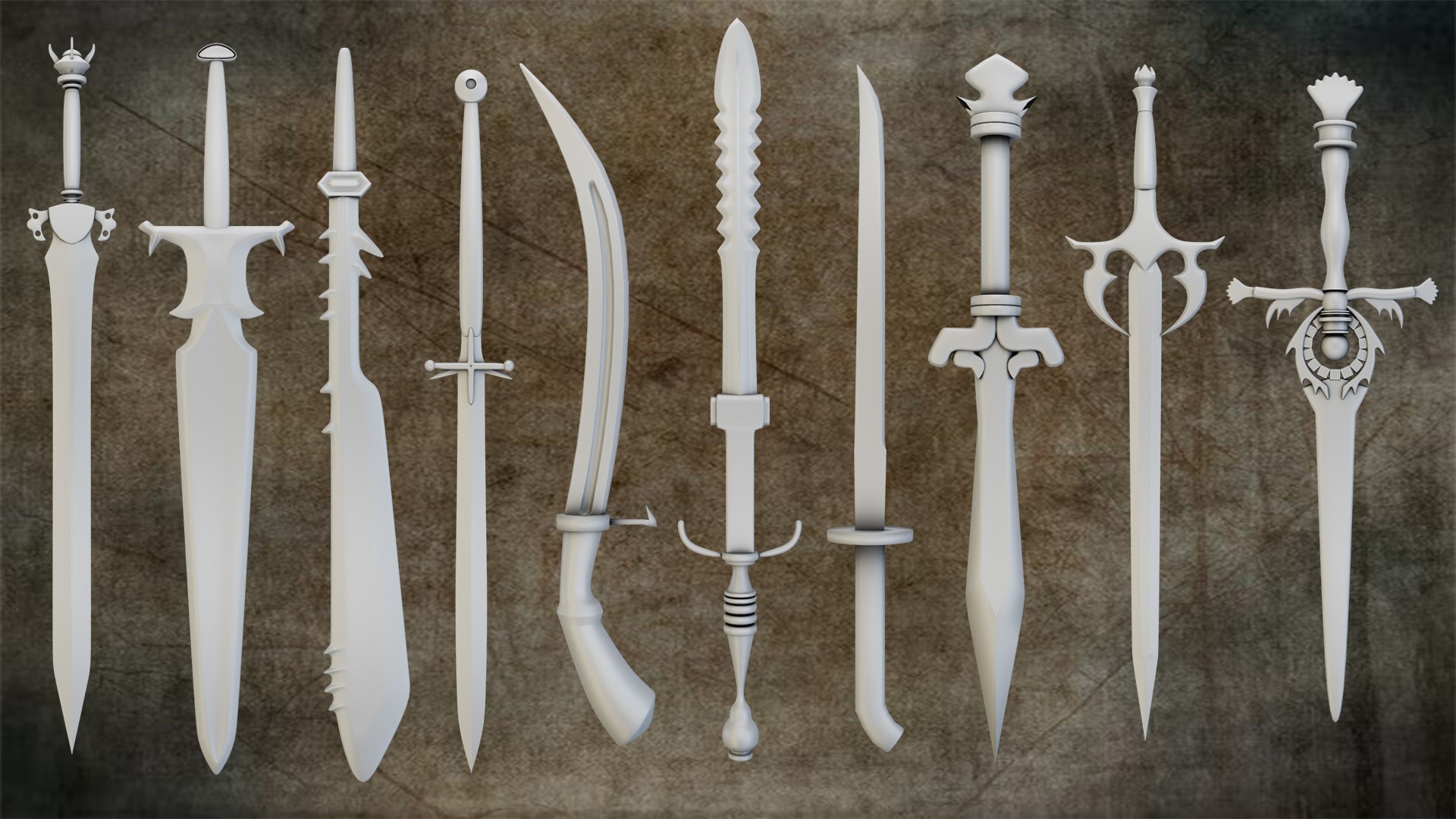 100 Medieval Swords Collection Base Mesh 3D Model - TurboSquid 2361945