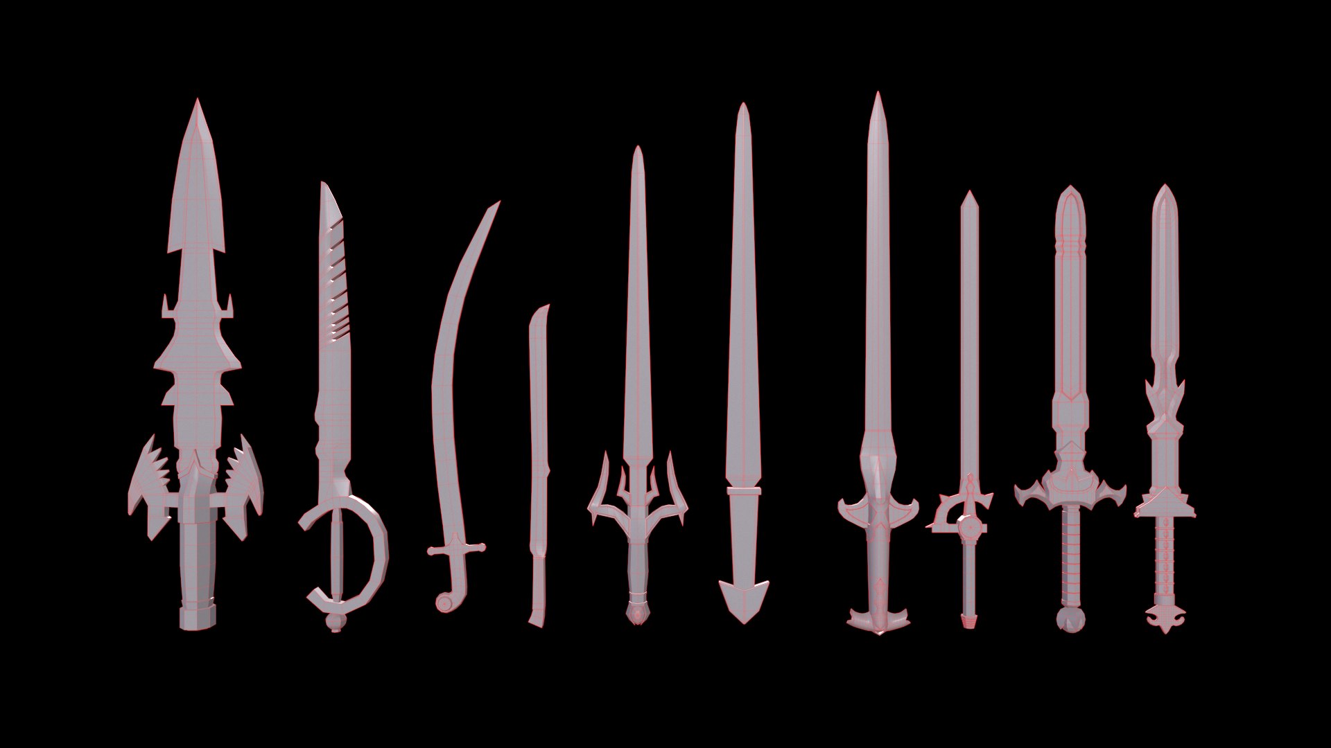 100 Medieval Swords Collection Base Mesh 3D Model - TurboSquid 2361945