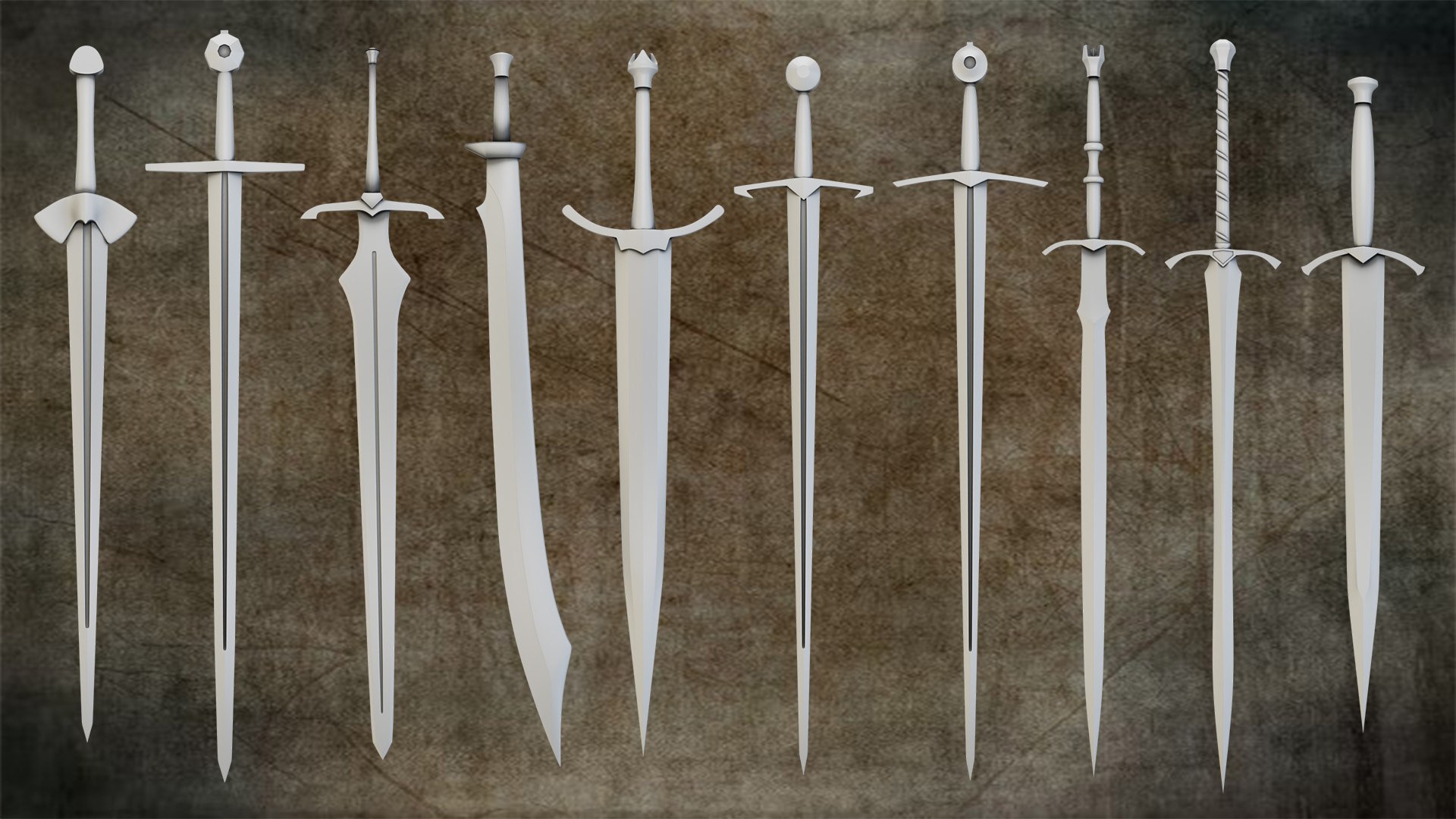 100 Medieval Swords Collection Base Mesh 3D Model - TurboSquid 2361945