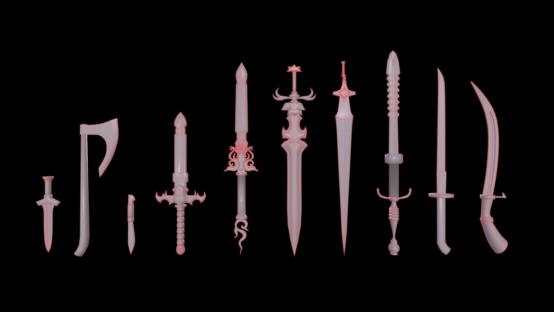 100 Medieval Swords Collection Base Mesh 3D Model - TurboSquid 2361945