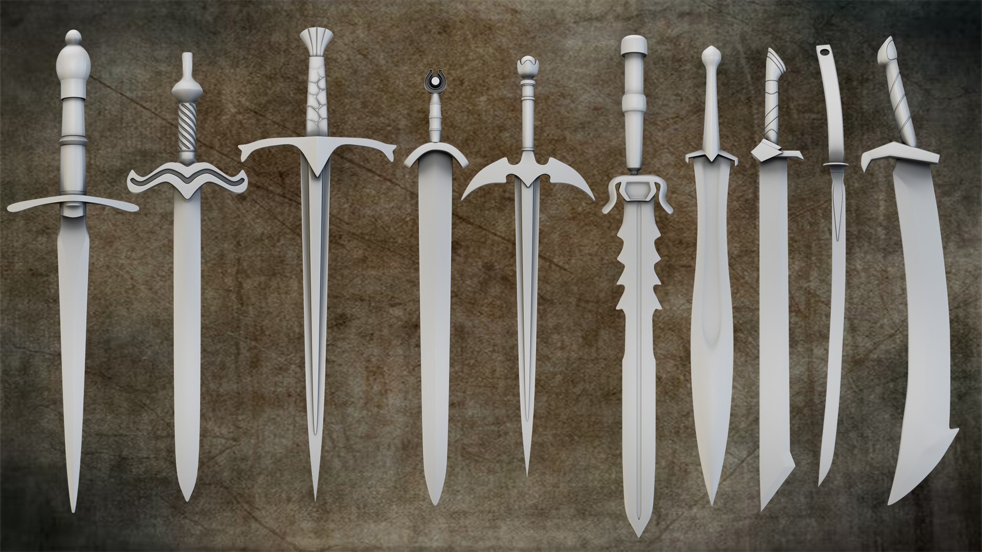 100 Medieval Swords Collection Base Mesh 3D Model - TurboSquid 2361945