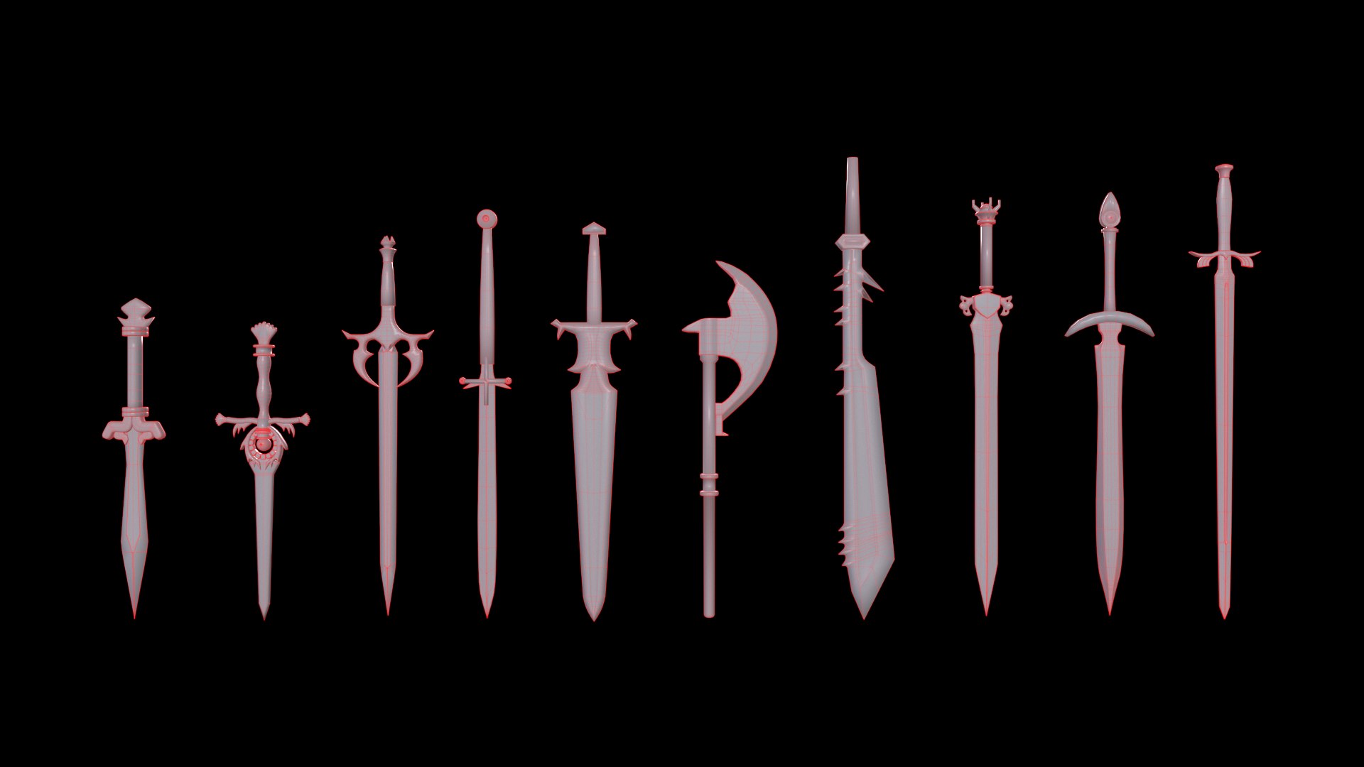 100 Medieval Swords Collection Base Mesh 3D Model - TurboSquid 2361945