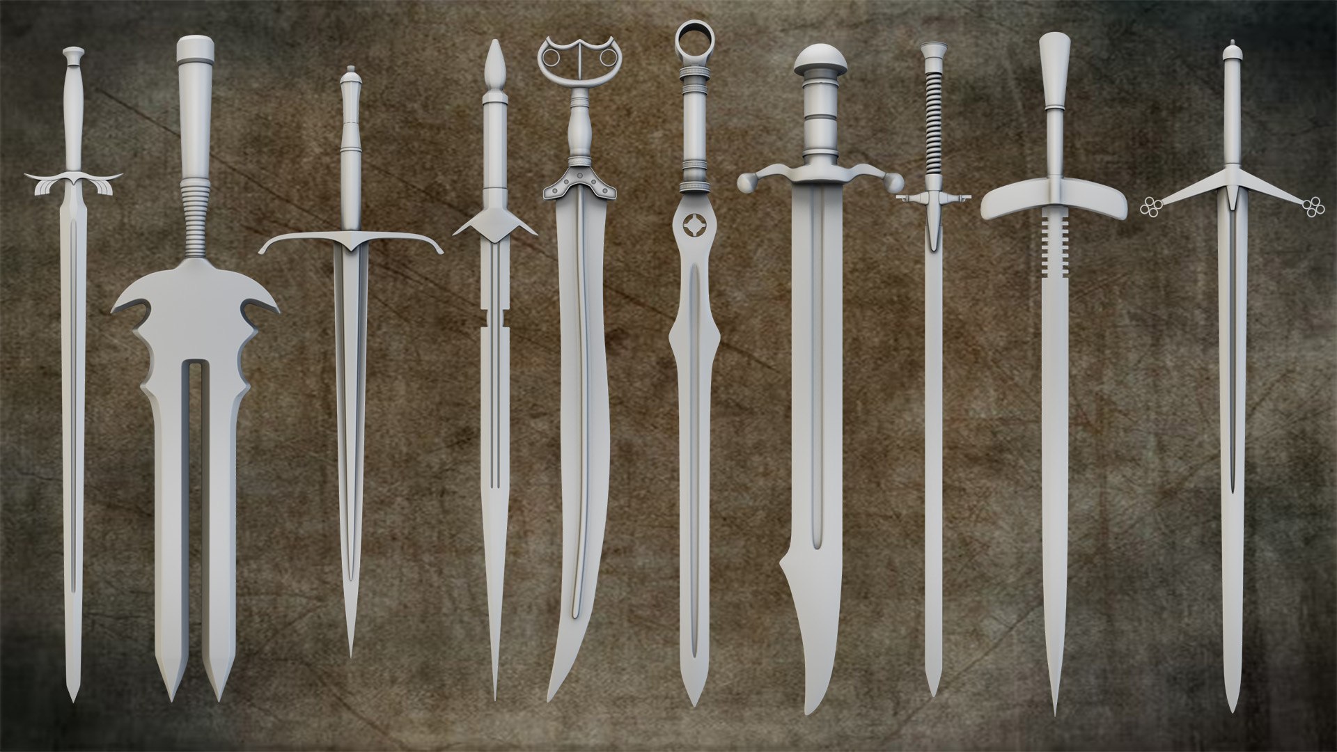 100 Medieval Swords Collection Base Mesh 3D Model - TurboSquid 2361945