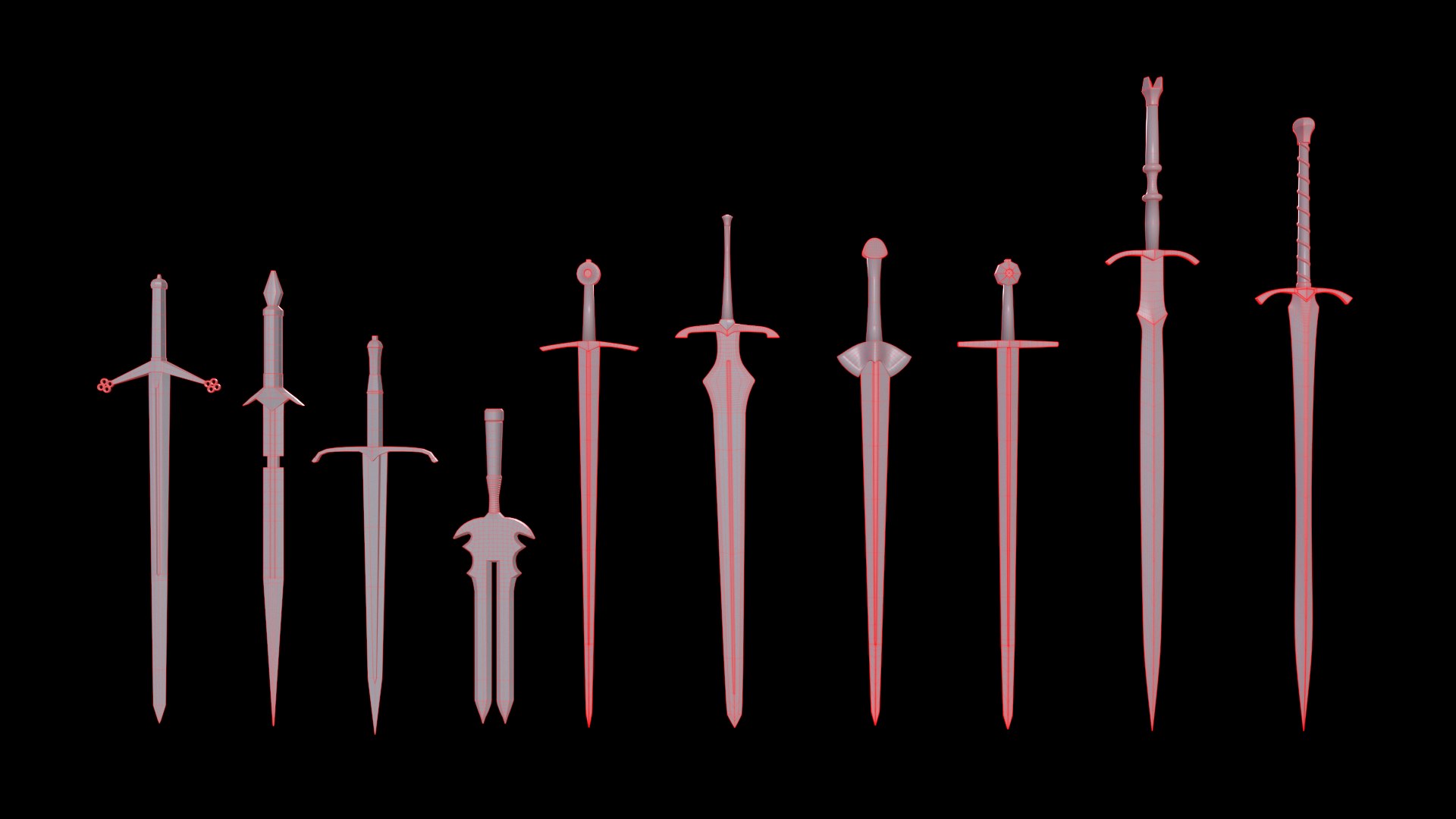 100 Medieval Swords Collection Base Mesh 3D Model - TurboSquid 2361945