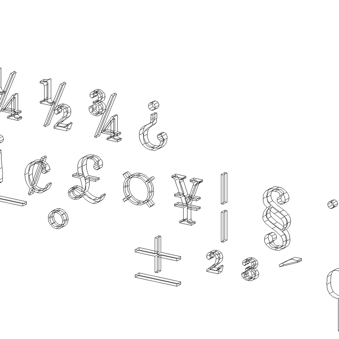 3D symbols2 ms pmincho font - TurboSquid 1181986