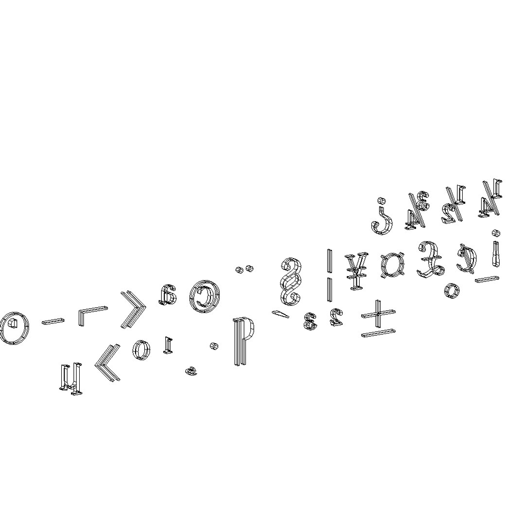 3D symbols2 ms pmincho font - TurboSquid 1181986