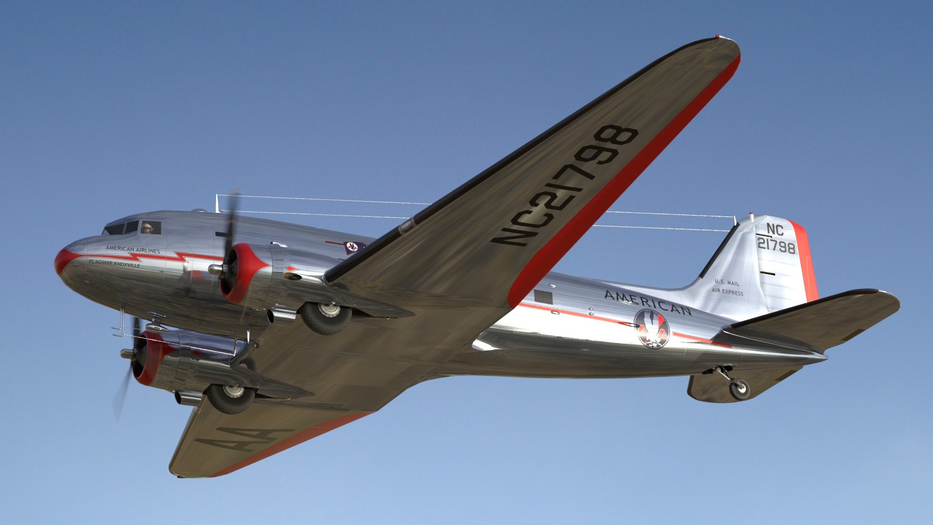 DC3 American Airlines Vintage 3D model - TurboSquid 2167385