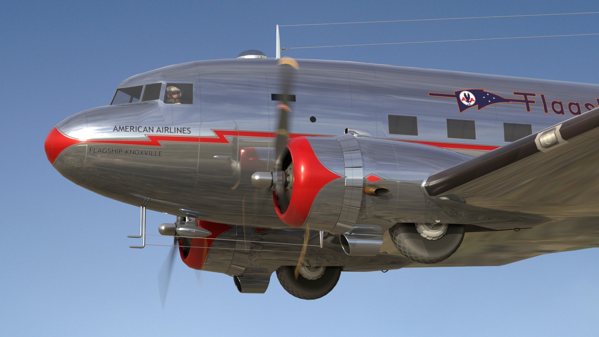 DC3 American Airlines Vintage 3D model - TurboSquid 2167385