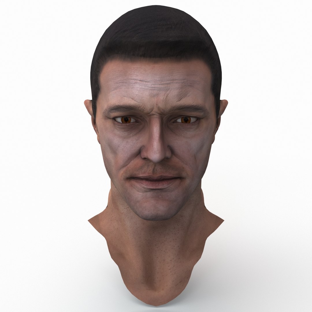 3d model male head 7