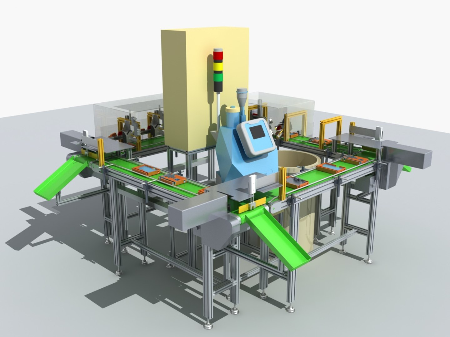 Industrial Equipment 7-Automatic Production Line 3D model - TurboSquid ...
