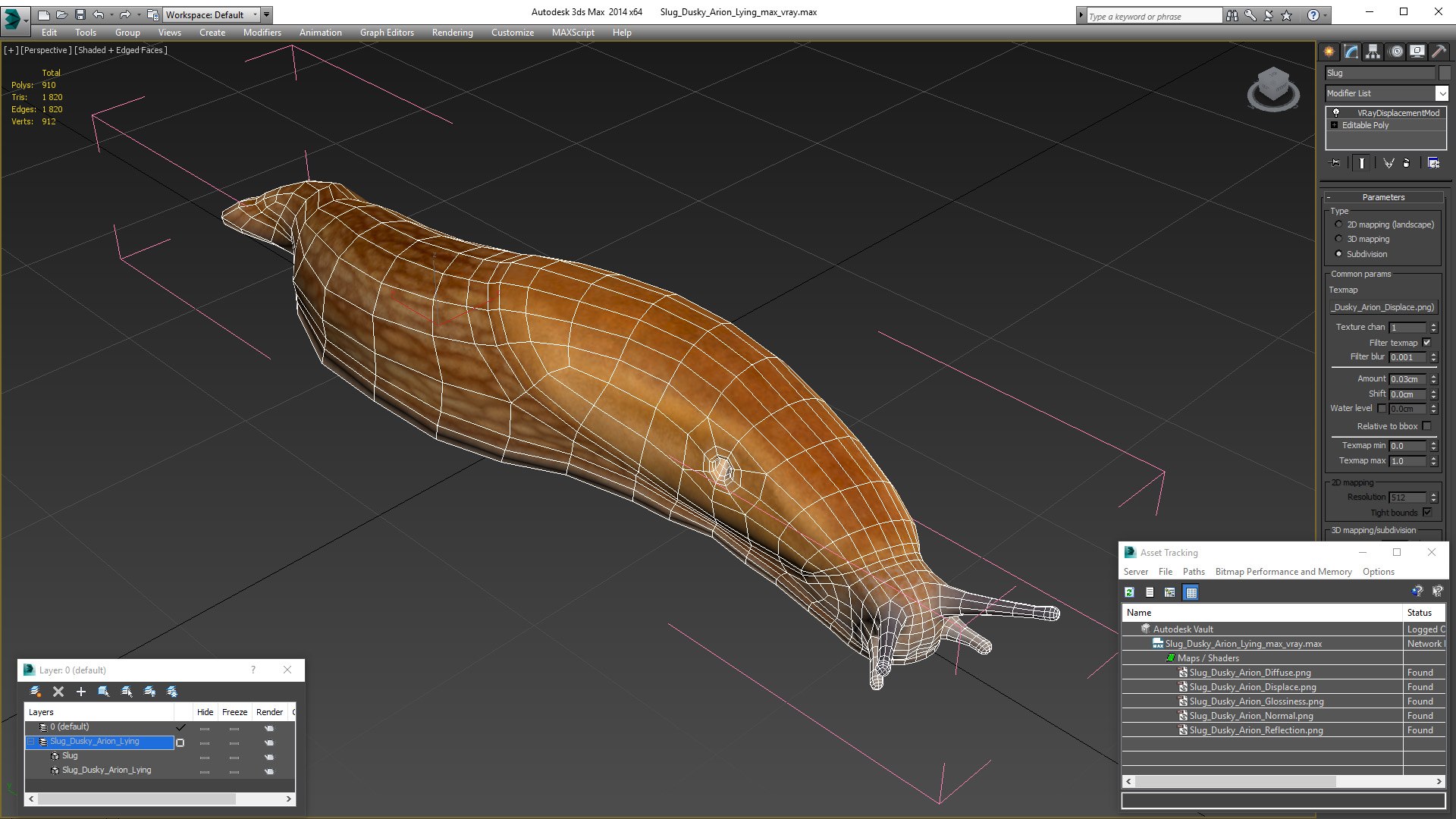Slug Dusky Arion Lying Model - TurboSquid 2013444