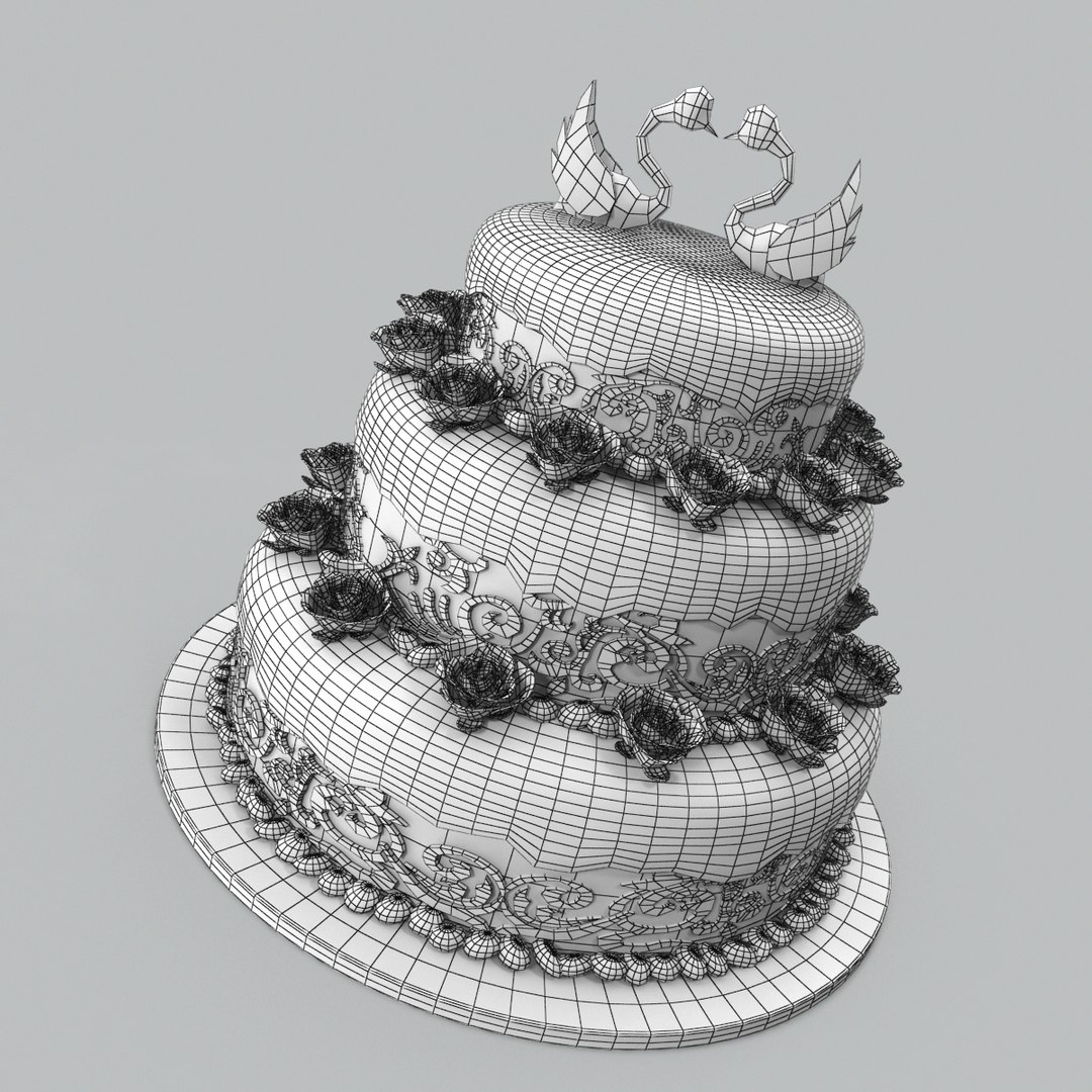 Wedding Cake Model - TurboSquid 1214017