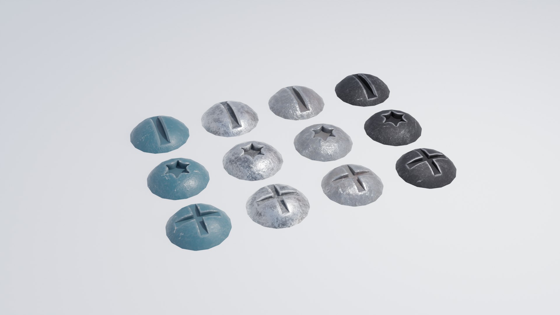 3D Bolts And Screws With Multiple Textures Model - TurboSquid 2071867