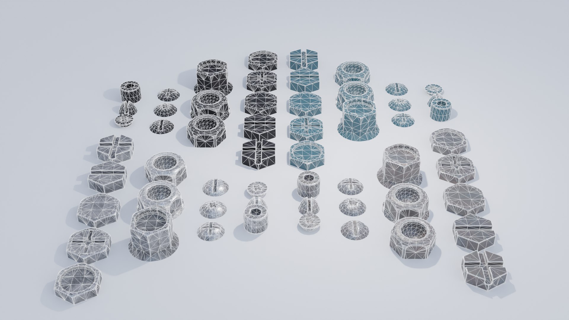 3D Bolts And Screws With Multiple Textures Model - TurboSquid 2071867