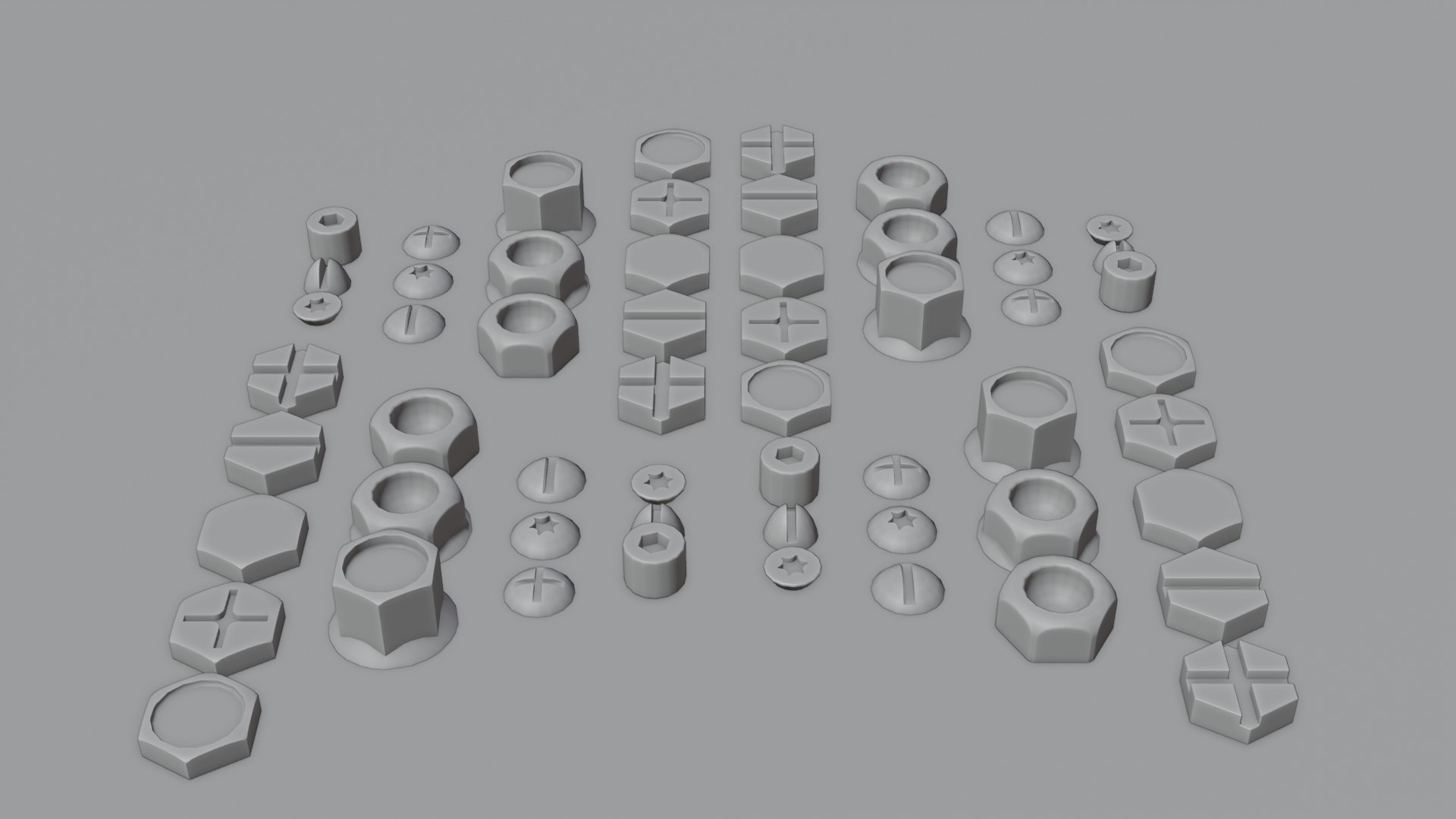 3D Bolts And Screws With Multiple Textures Model - TurboSquid 2071867