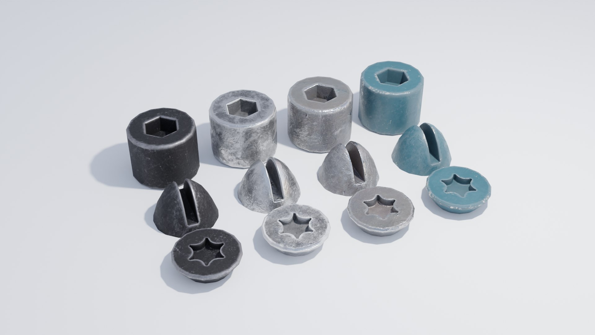 3D Bolts And Screws With Multiple Textures Model - TurboSquid 2071867