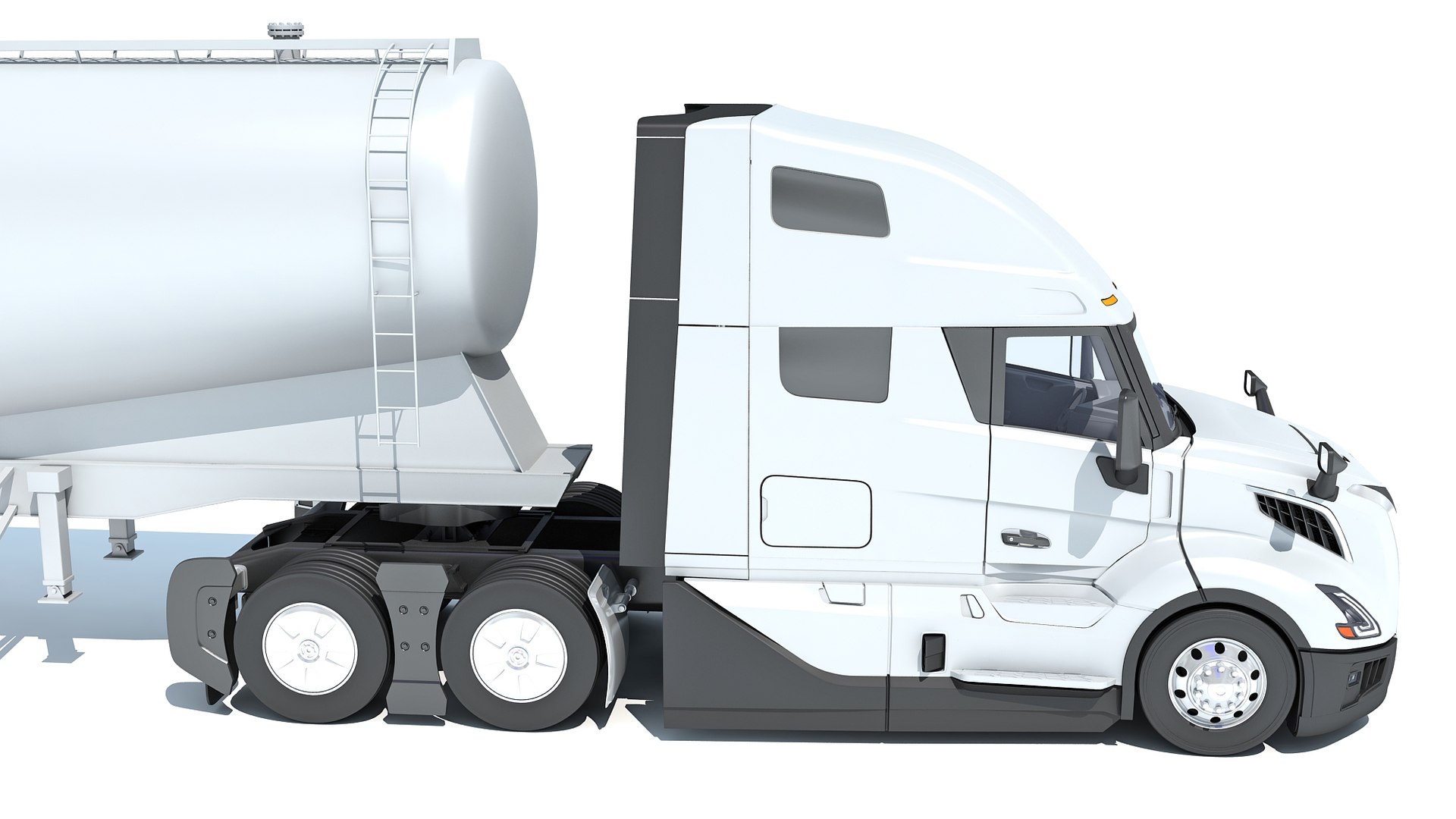 2024 Semi Truck With Tank Trailer 3D - TurboSquid 2222932