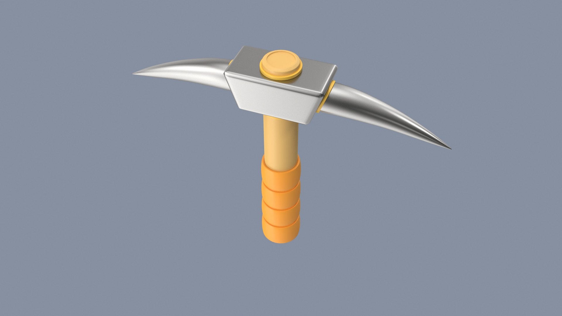 Silver Orange Pickaxe Stylized Icon Model - TurboSquid 2423056
