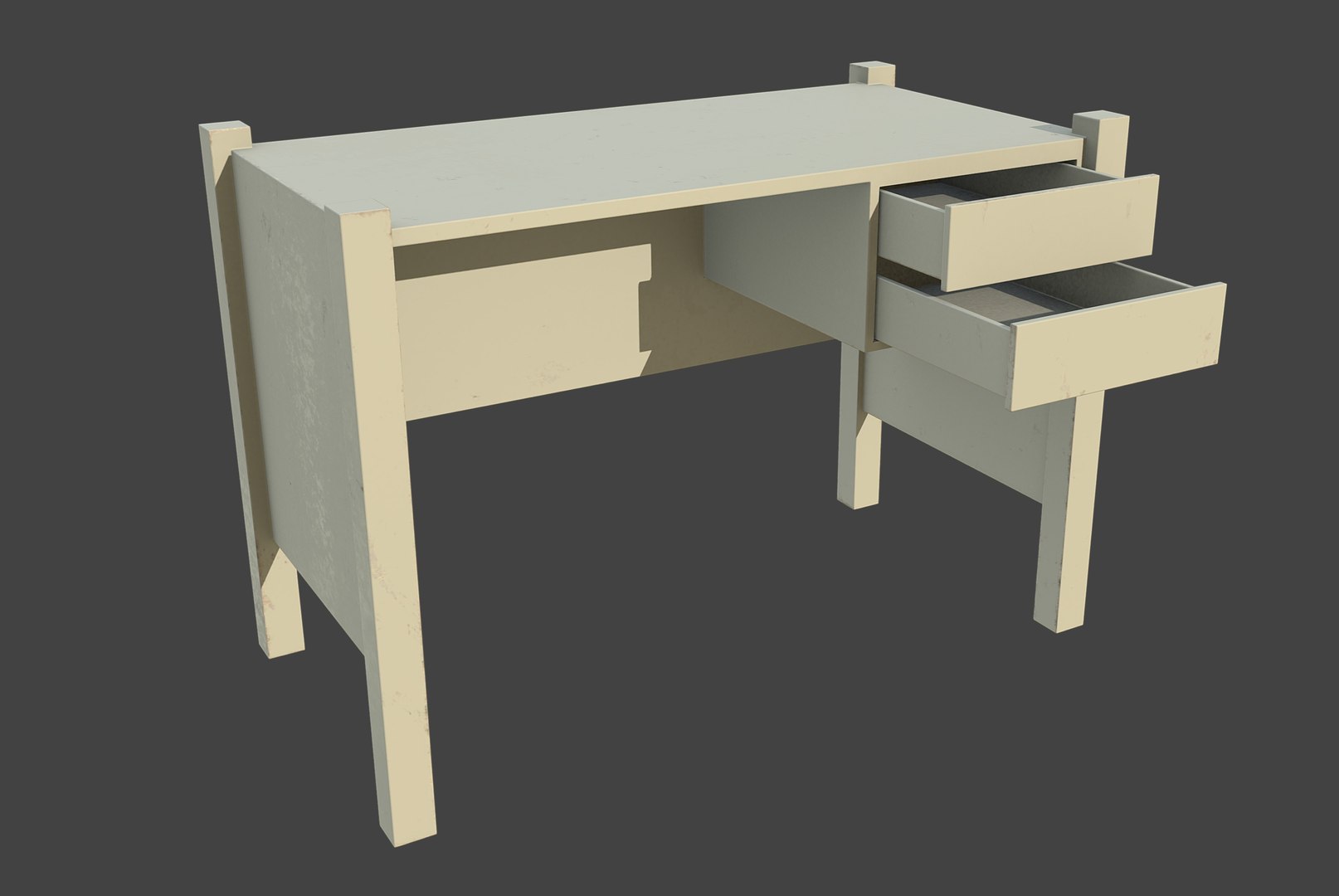 3D Model Old Wooden Desk - TurboSquid 1852013