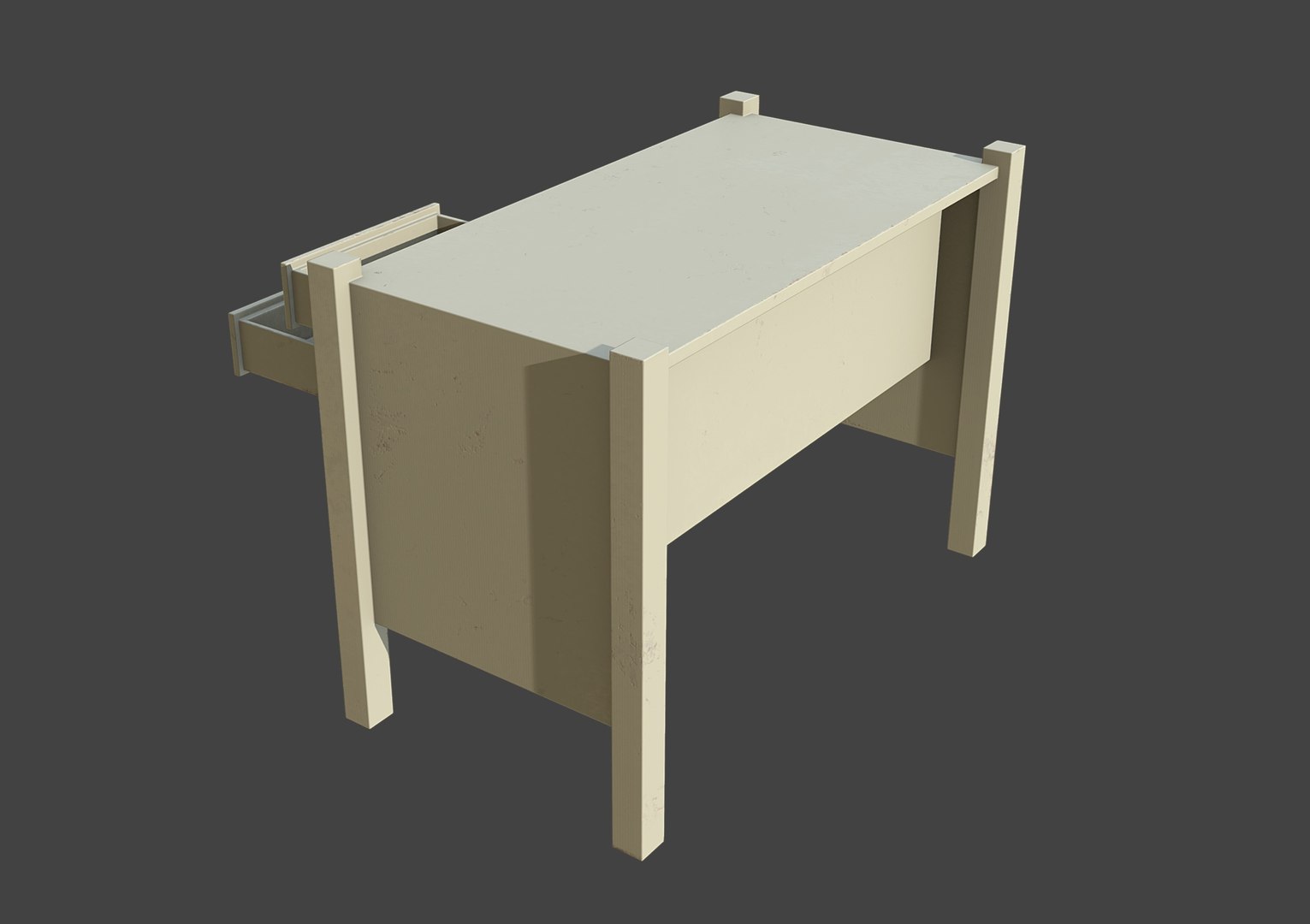 3D Model Old Wooden Desk - TurboSquid 1852013