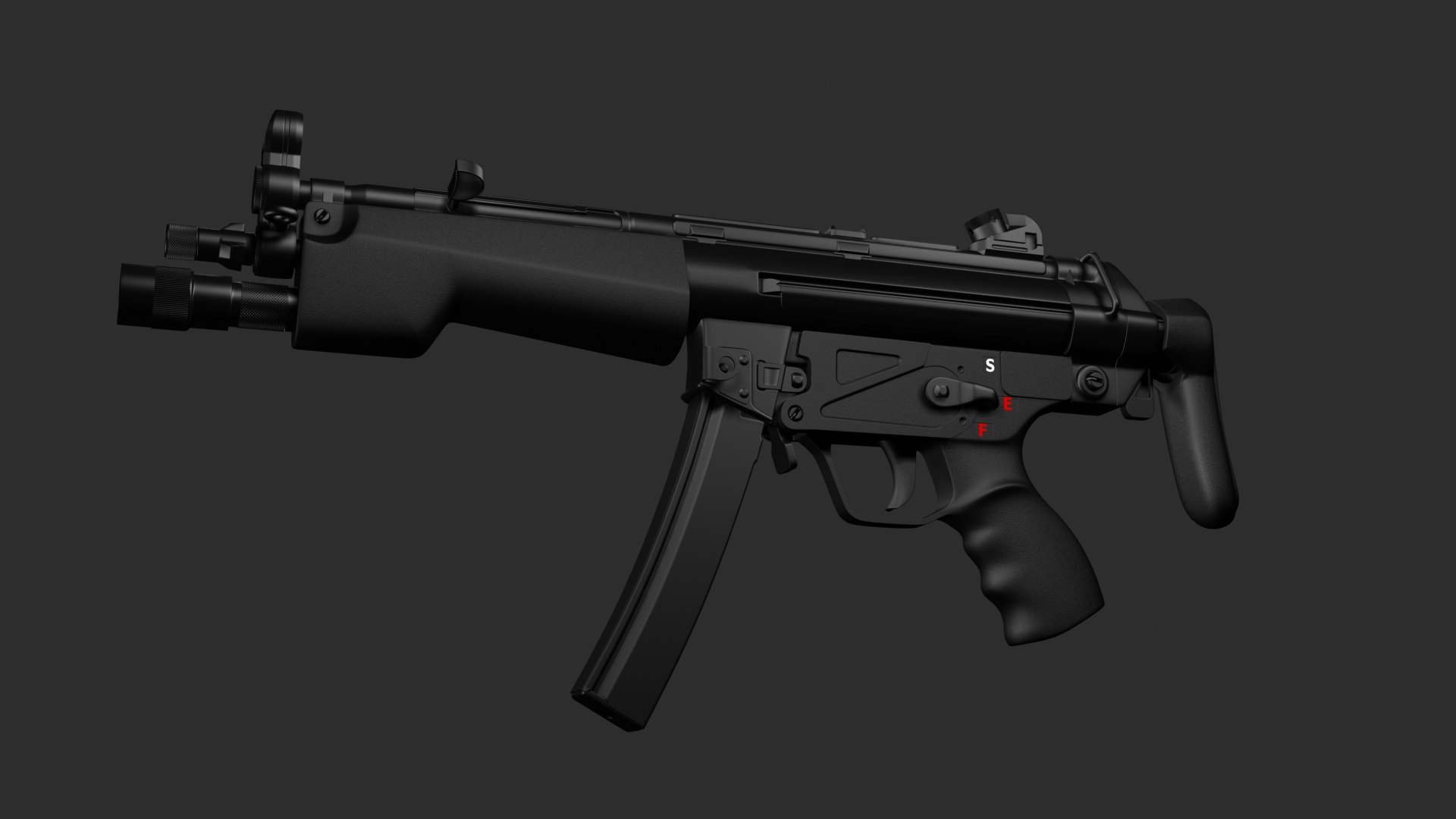 Mp5a3 Light 3d Max
