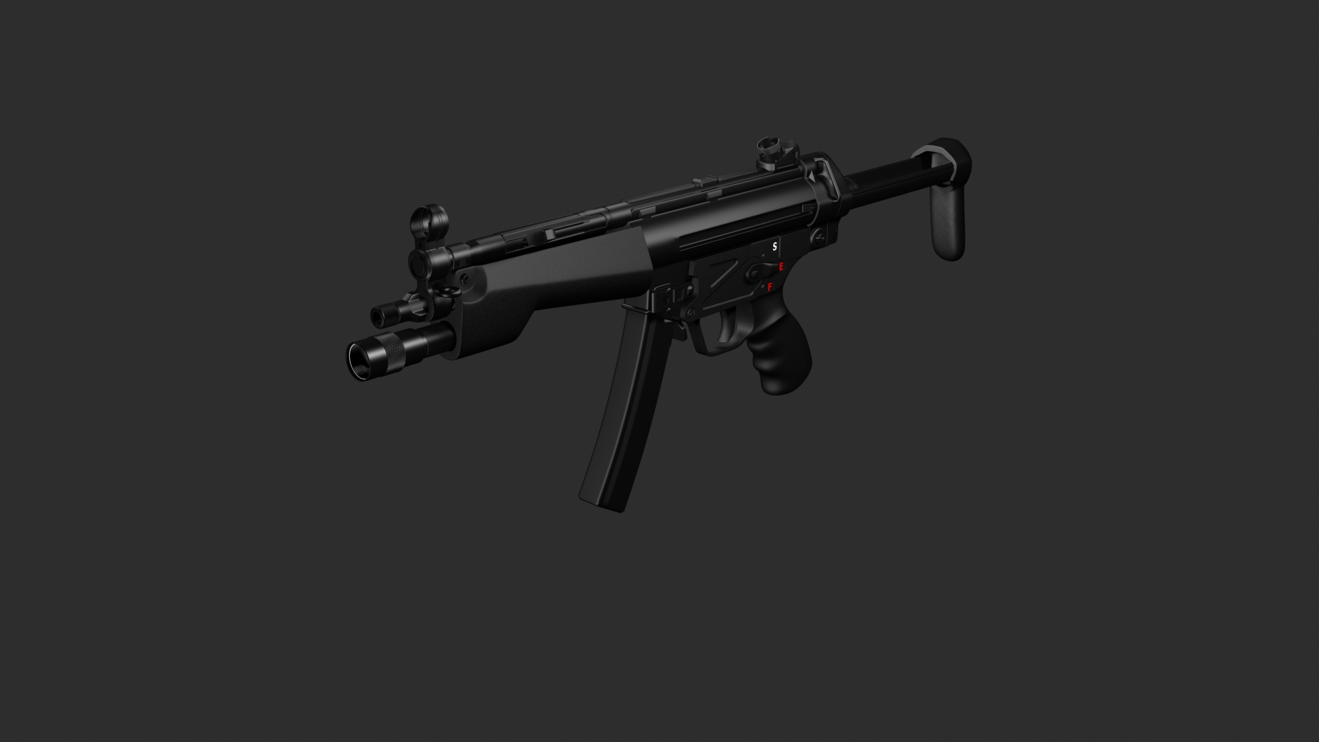 Mp5a3 Light 3d Max