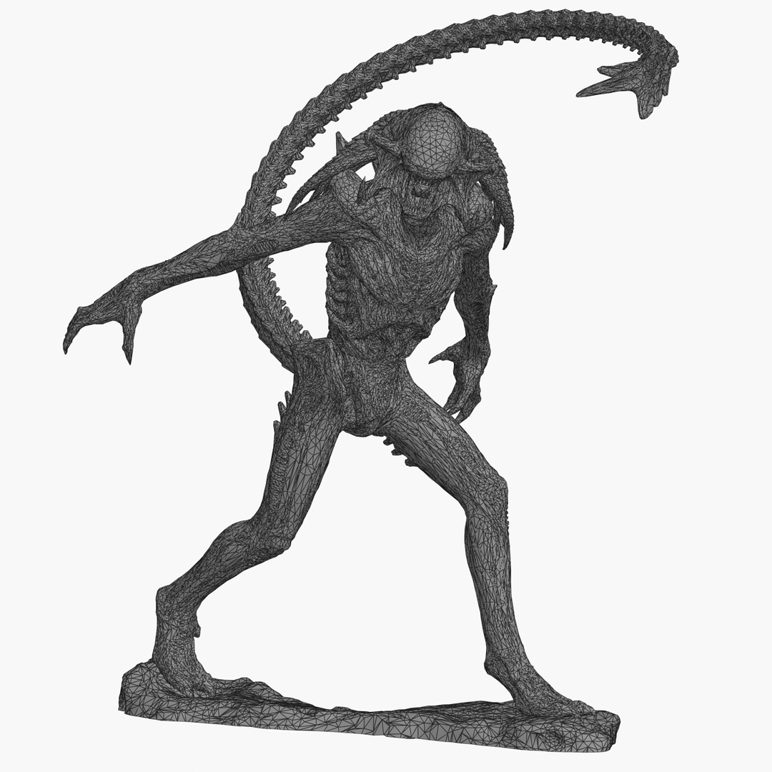 3d predalien maquette sculpture model