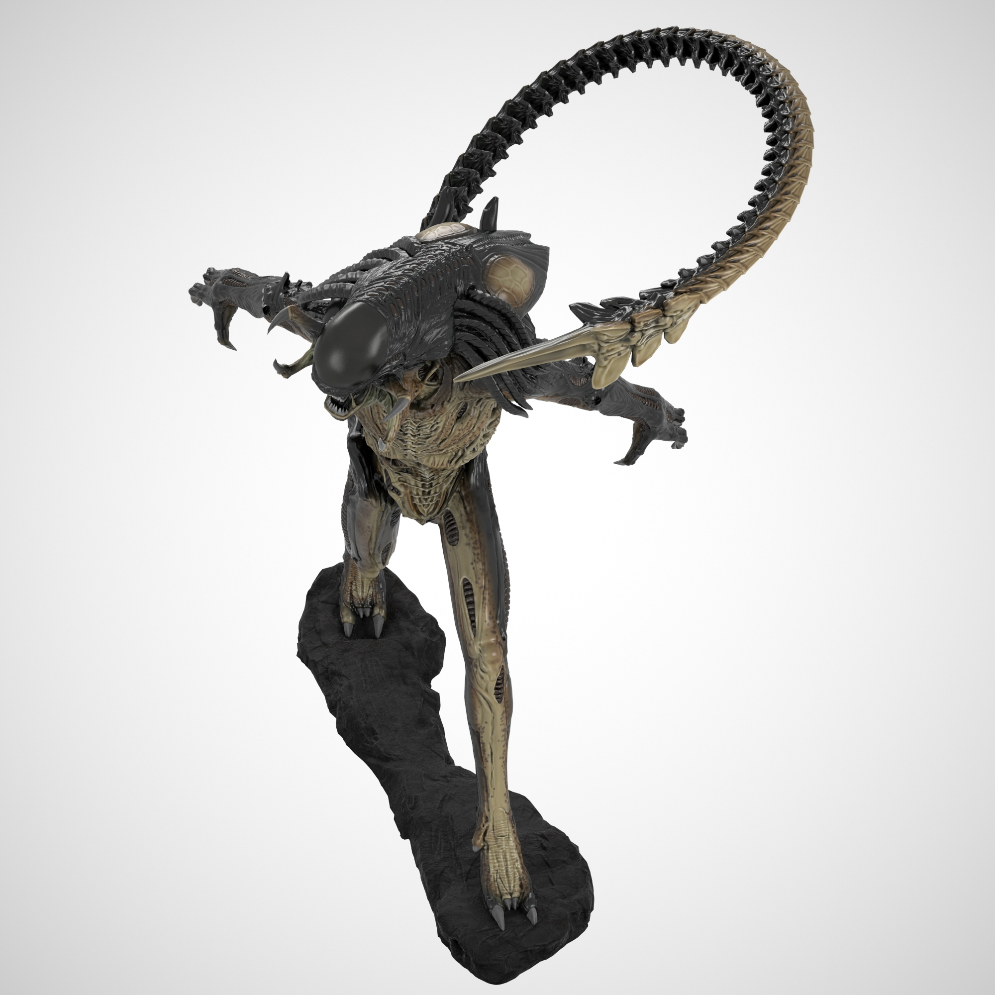 3d predalien maquette sculpture model