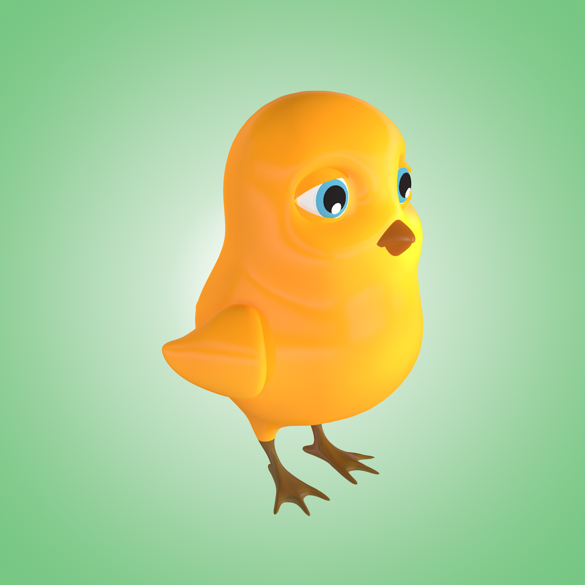 3d model chick cartoon animation