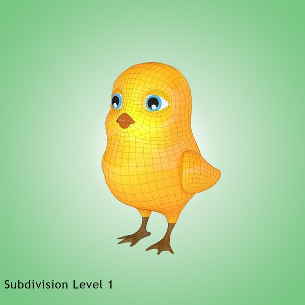 3d model chick cartoon animation