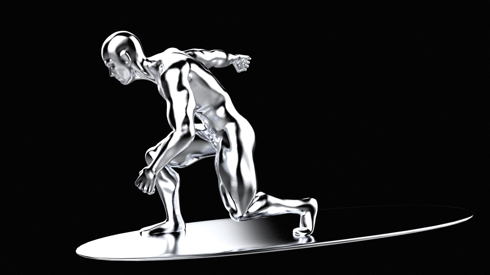 Silver Man Surf 3d Model