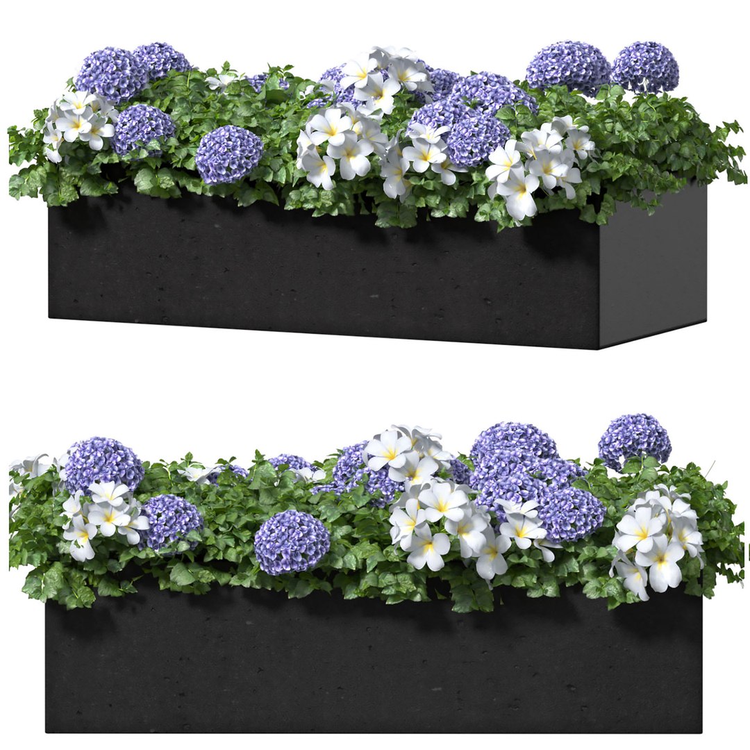3D Window box flower pot Balcony container garden model - TurboSquid ...