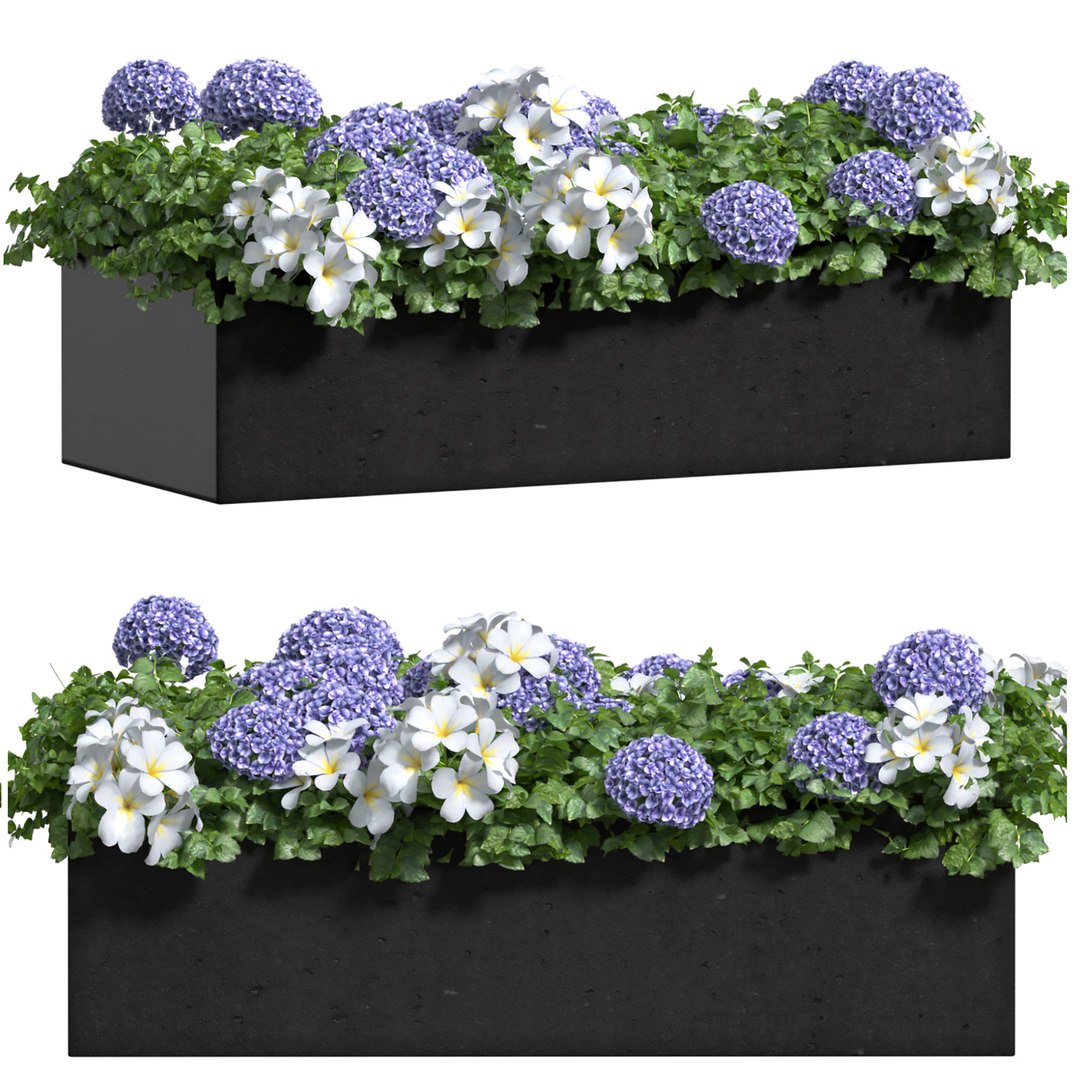 3D Window box flower pot Balcony container garden model - TurboSquid ...